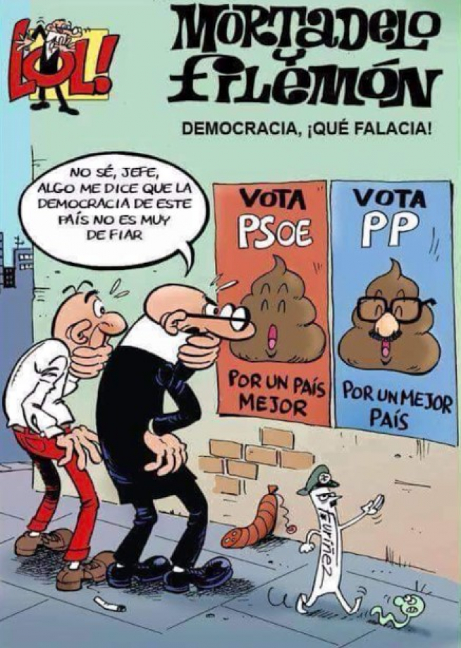 No, esta viñeta de Mortadelo y Filemón no es de Francisco Ibáñez ni es actual: es de Ricardo ...