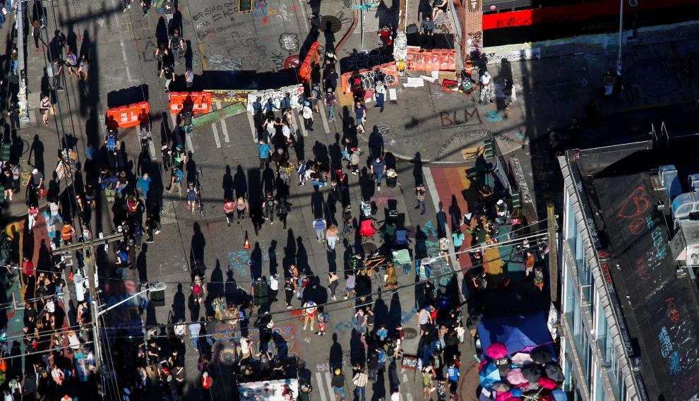 Las protestas se reducen en EE. UU., pero siguen en Seattle y Los Ángeles