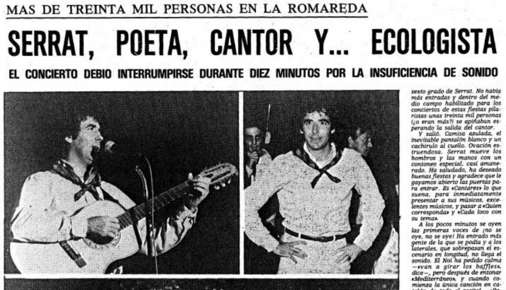 Serrat en Zaragoza: del concierto en La Romareda en el 83 a su ...