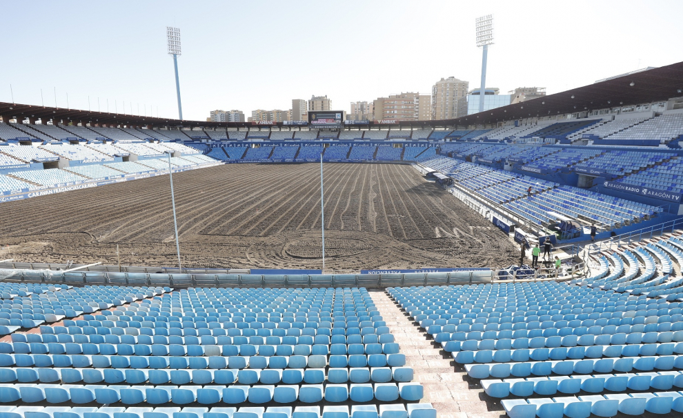 La Romareda, a la espera del nuevo césped