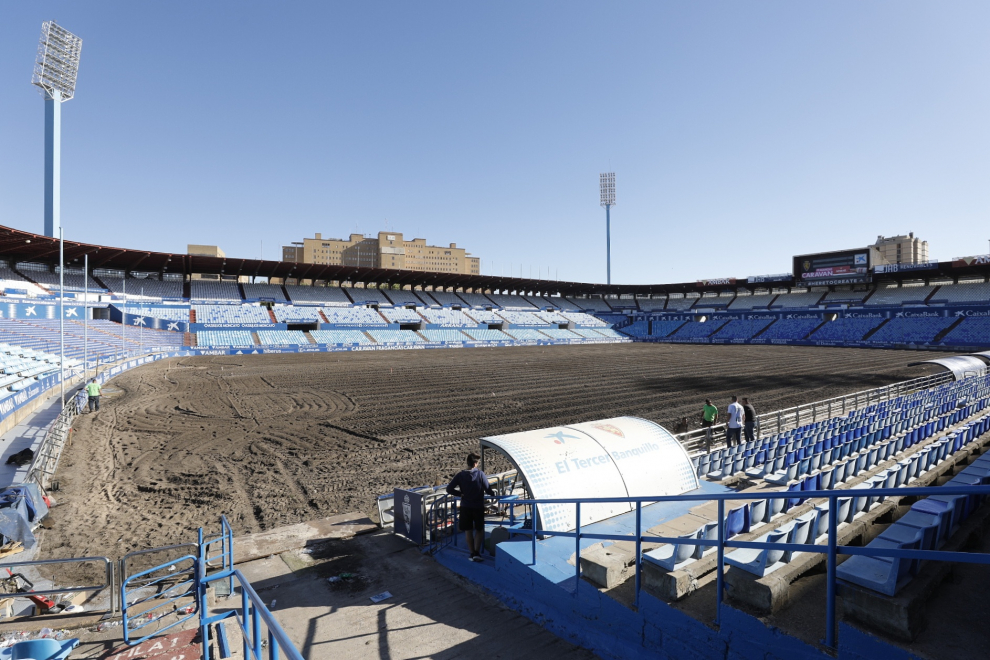 La Romareda, a la espera del nuevo césped