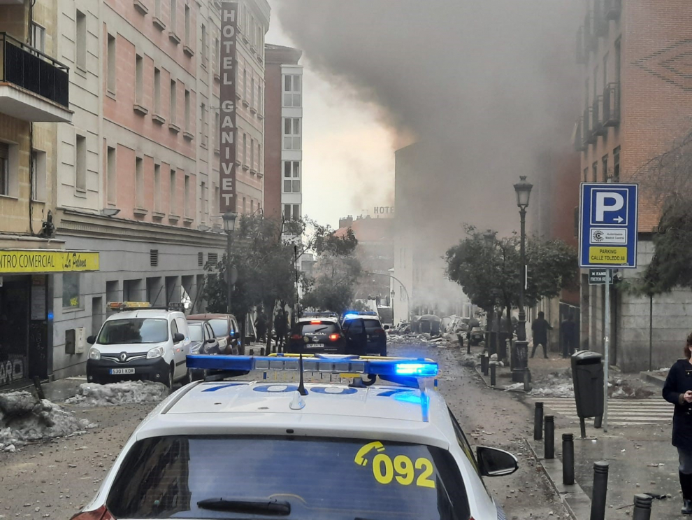 Imágenes de la potente explosión en Madrid