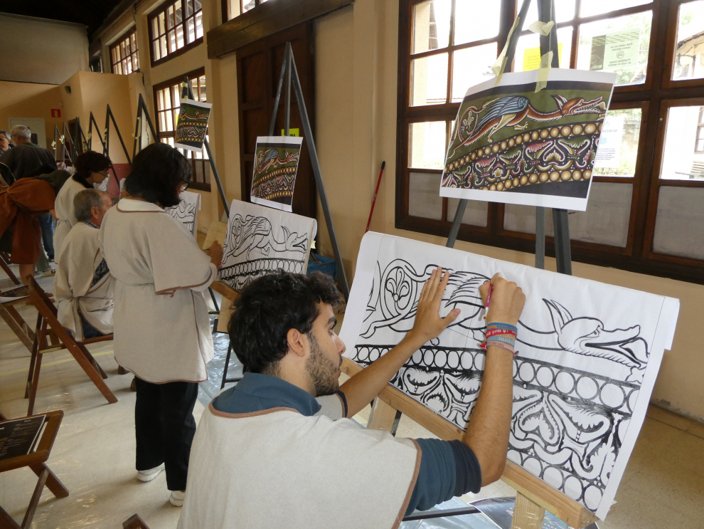 Fotos del taller de pintura que se ha celebrado en Jaca este fin de semana