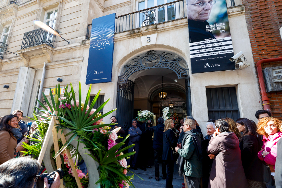 Fotos de la capilla ardiente de Carlos Saura en la Academia de Cine de Madrid | Imágenes