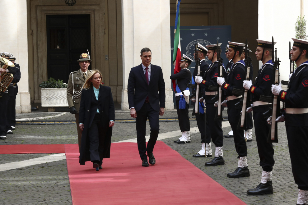 Fotos de la visita de Pedro Sánchez a Roma y su reunión con Giorgia ...