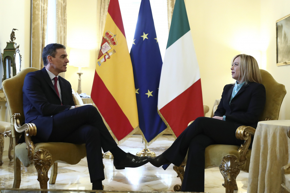 Fotos de la visita de Pedro Sánchez a Roma y su reunión con Giorgia ...