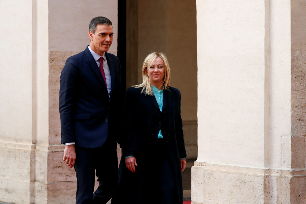 Fotos de la visita de Pedro Sánchez a Roma y su reunión con Giorgia ...