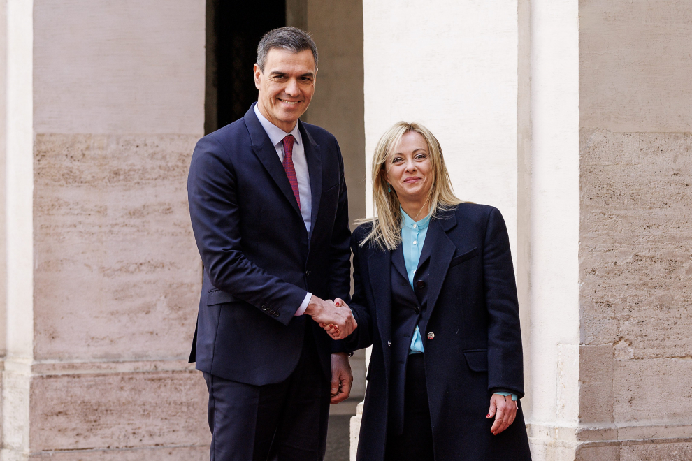 Fotos de la visita de Pedro Sánchez a Roma y su reunión con Giorgia ...