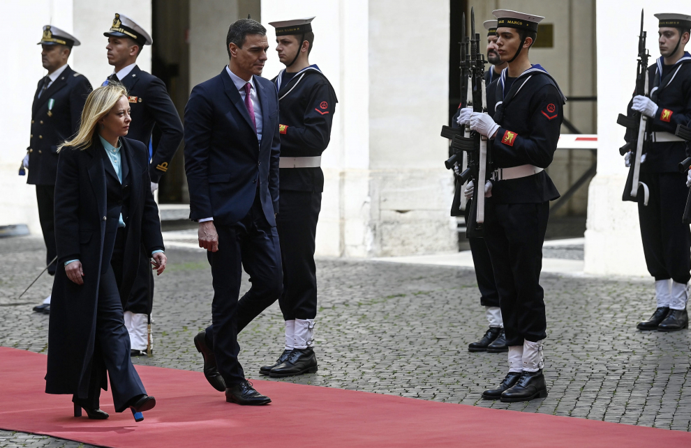 Fotos de la visita de Pedro Sánchez a Roma y su reunión con Giorgia ...