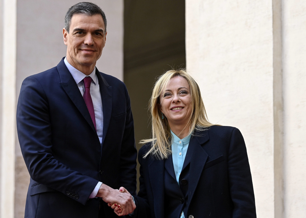 Fotos de la visita de Pedro Sánchez a Roma y su reunión con Giorgia ...