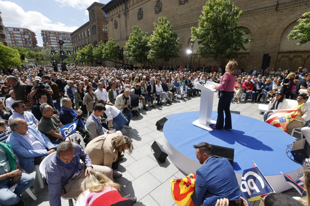 Fotos del Mitin del PP en Zaragoza con Feijóo, Jorge Azcón y Natalia ...