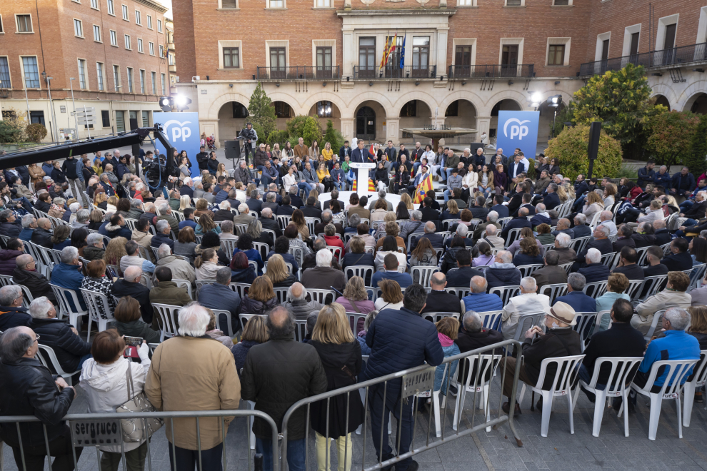 Fotos del mitin de Feijóo, Azcón y Buj en Teruel | Imágenes