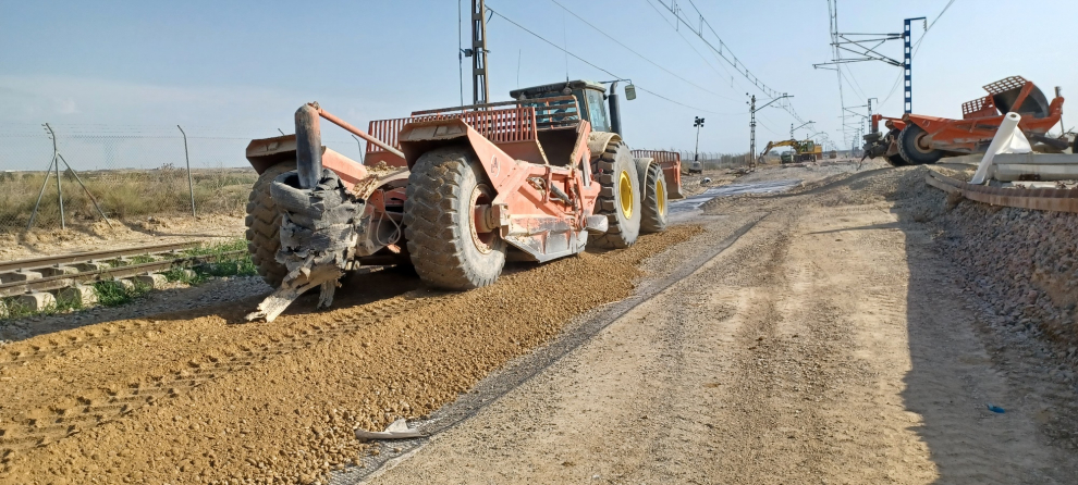 Fotos | Obras de Adif de la mejora de la infraestructura ferroviaria en Zuera | Imágenes