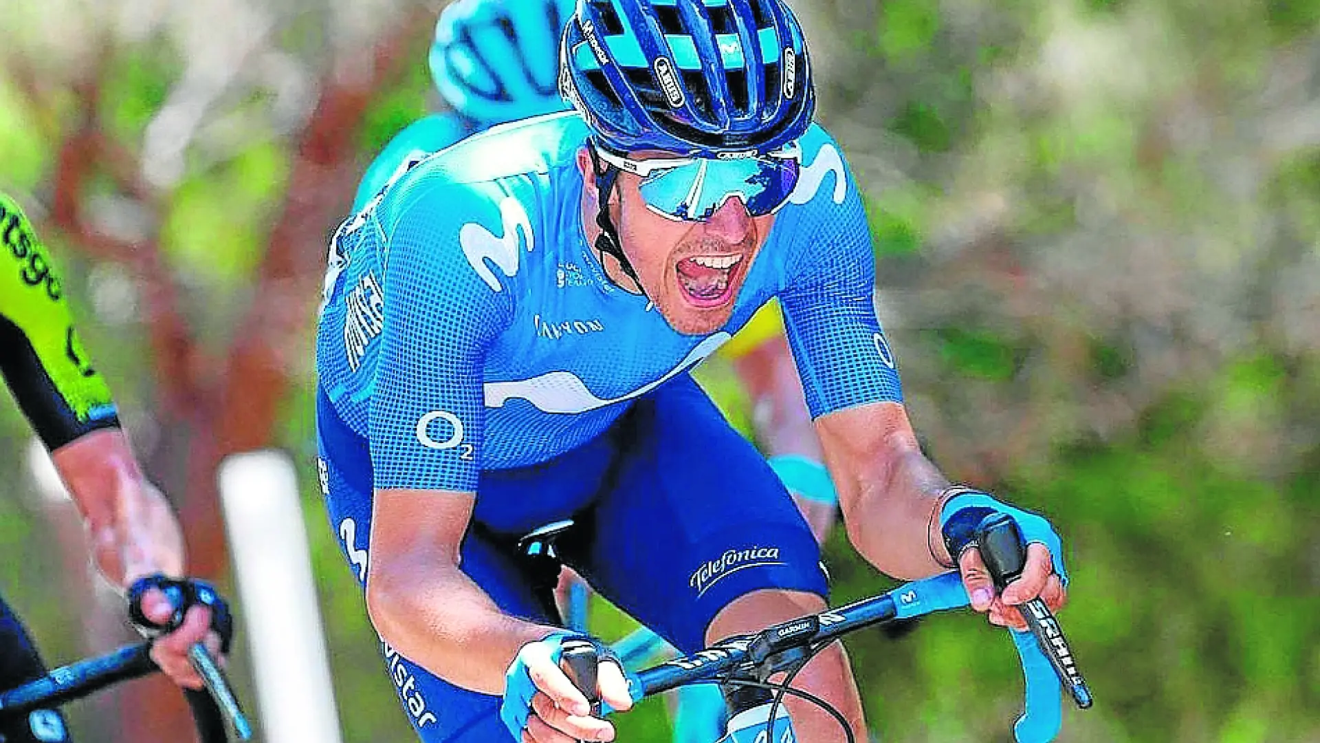 El aragonés Sergio Samitier, en el ocho de Movistar para el Giro de Italia