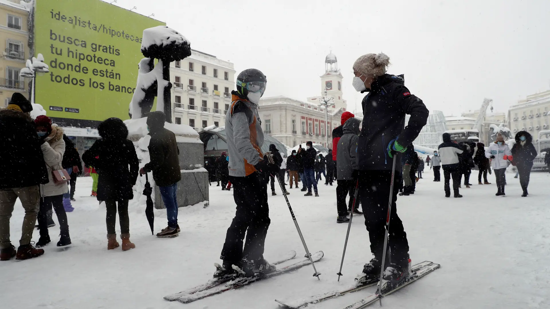La gran nevada de Filomena convierte a Madrid en una estación de esquí ...
