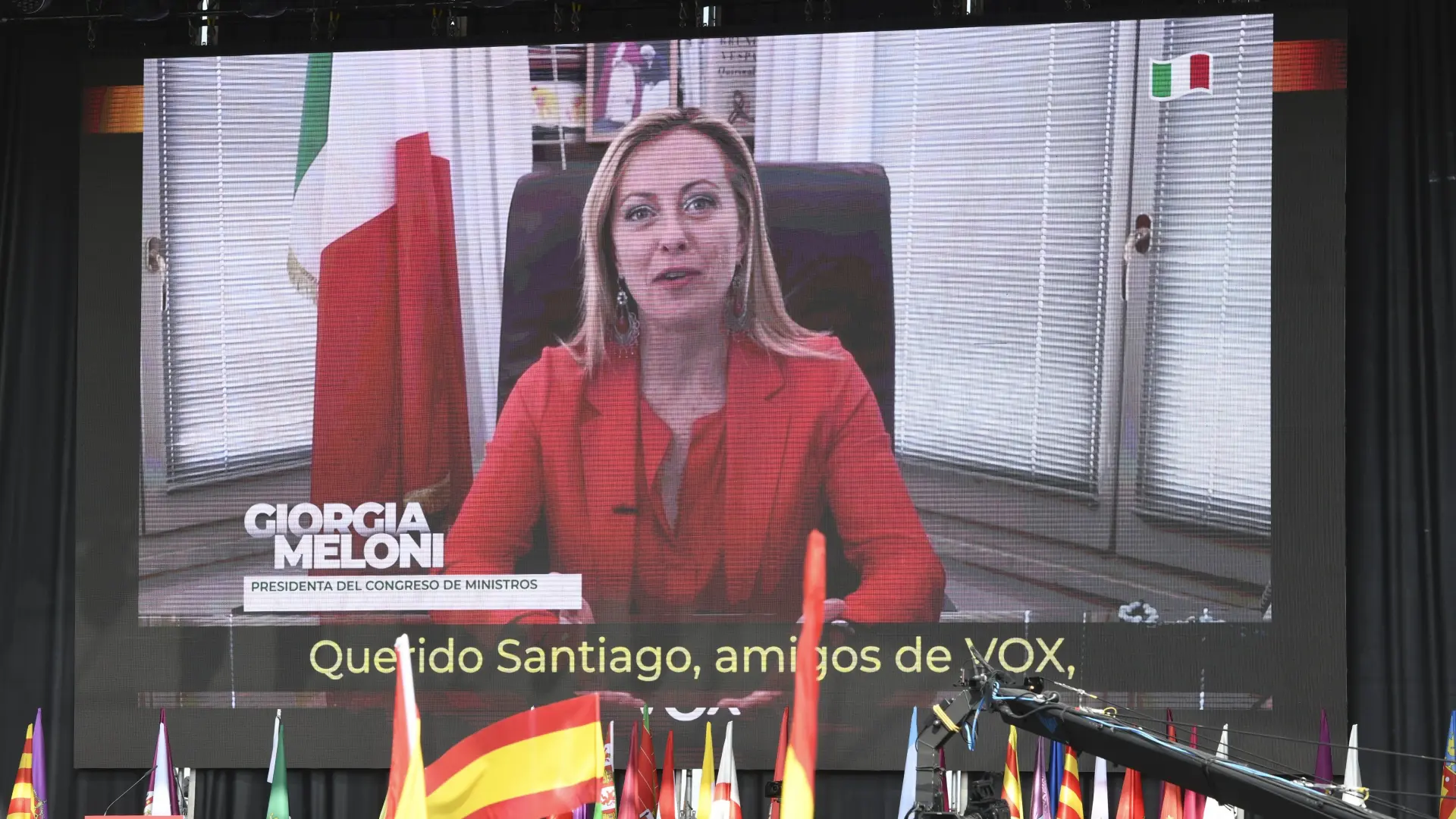Meloni asegura en un mitin de Vox que trabajará para que la derecha ...