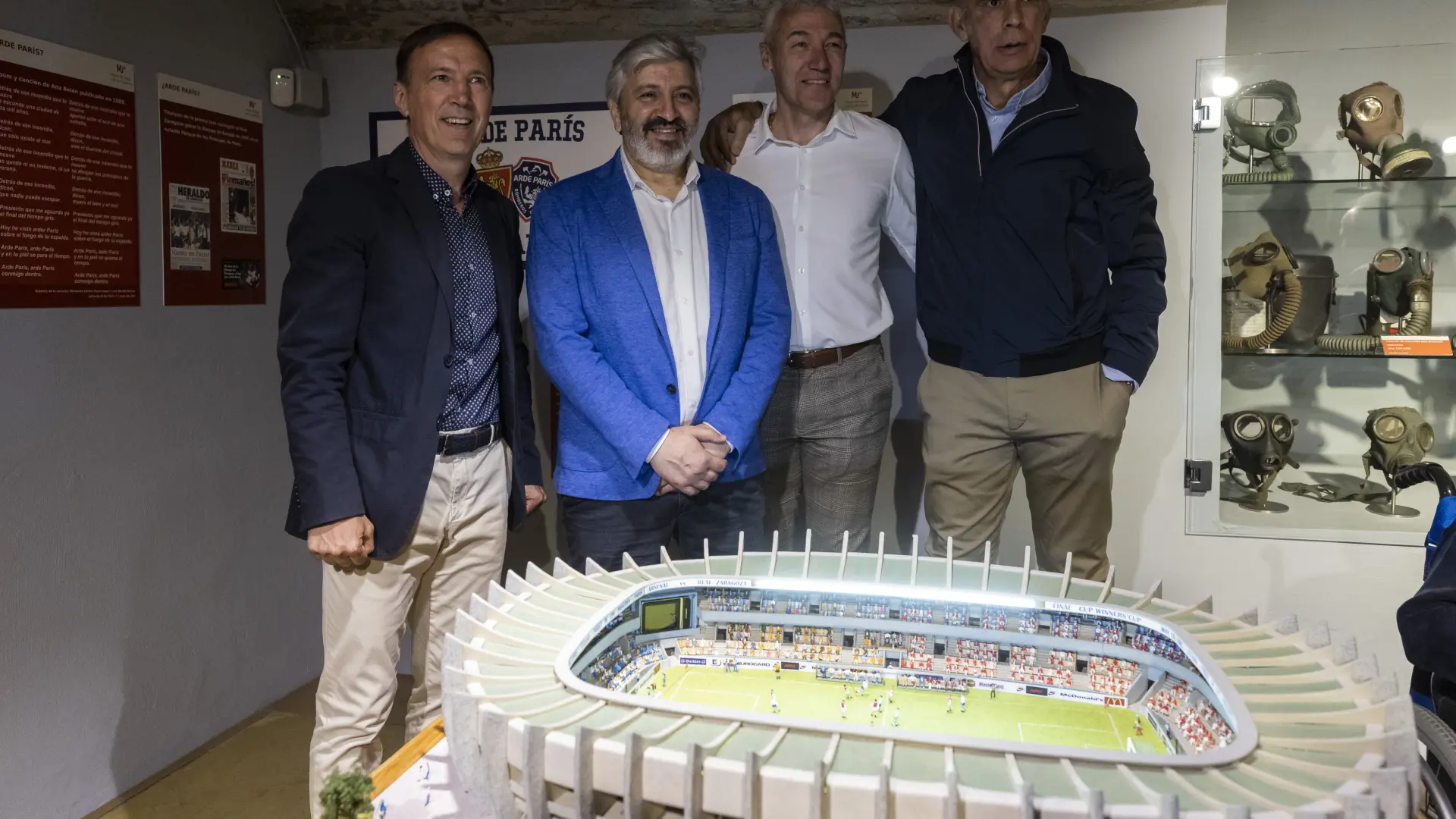 El mítico gol de Nayim en París llega al Museo del Fuego de Zaragoza en forma de maqueta