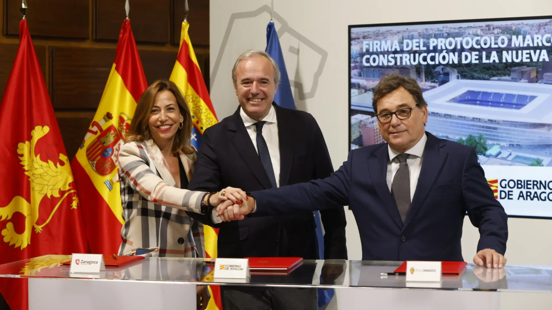 Firmado en Zaragoza el acuerdo para la nueva Romareda: “Este proyecto es imparable