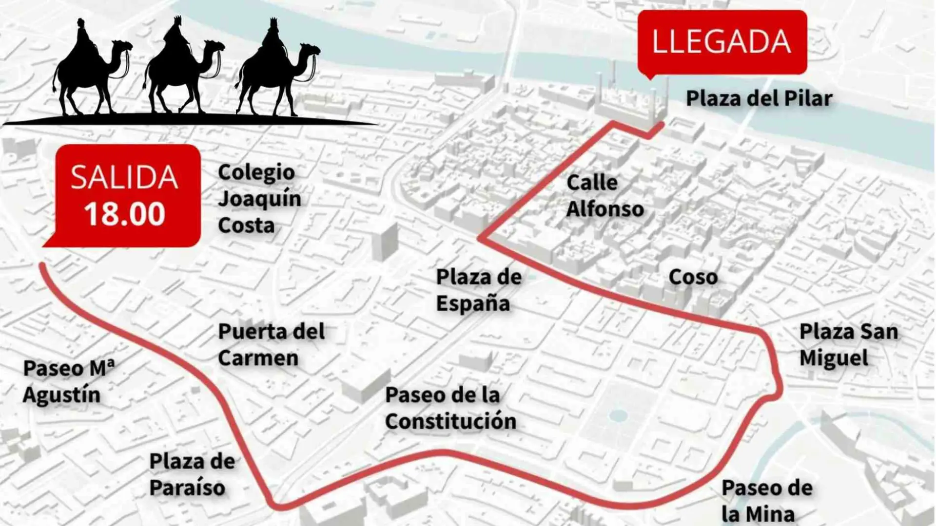Los cinco mejores lugares de Zaragoza para ver la cabalgata de los Reyes Magos 2024