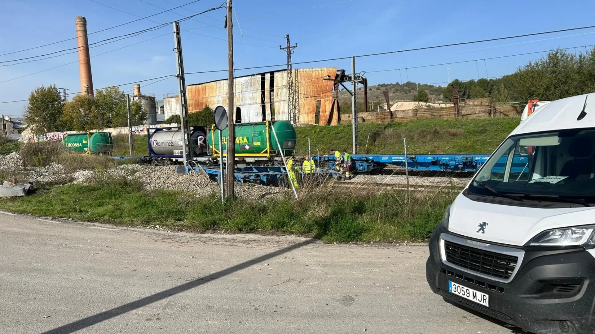 Restablecida la circulación ferroviaria en Matillas (Guadalajara), donde descarriló un tren con ...
