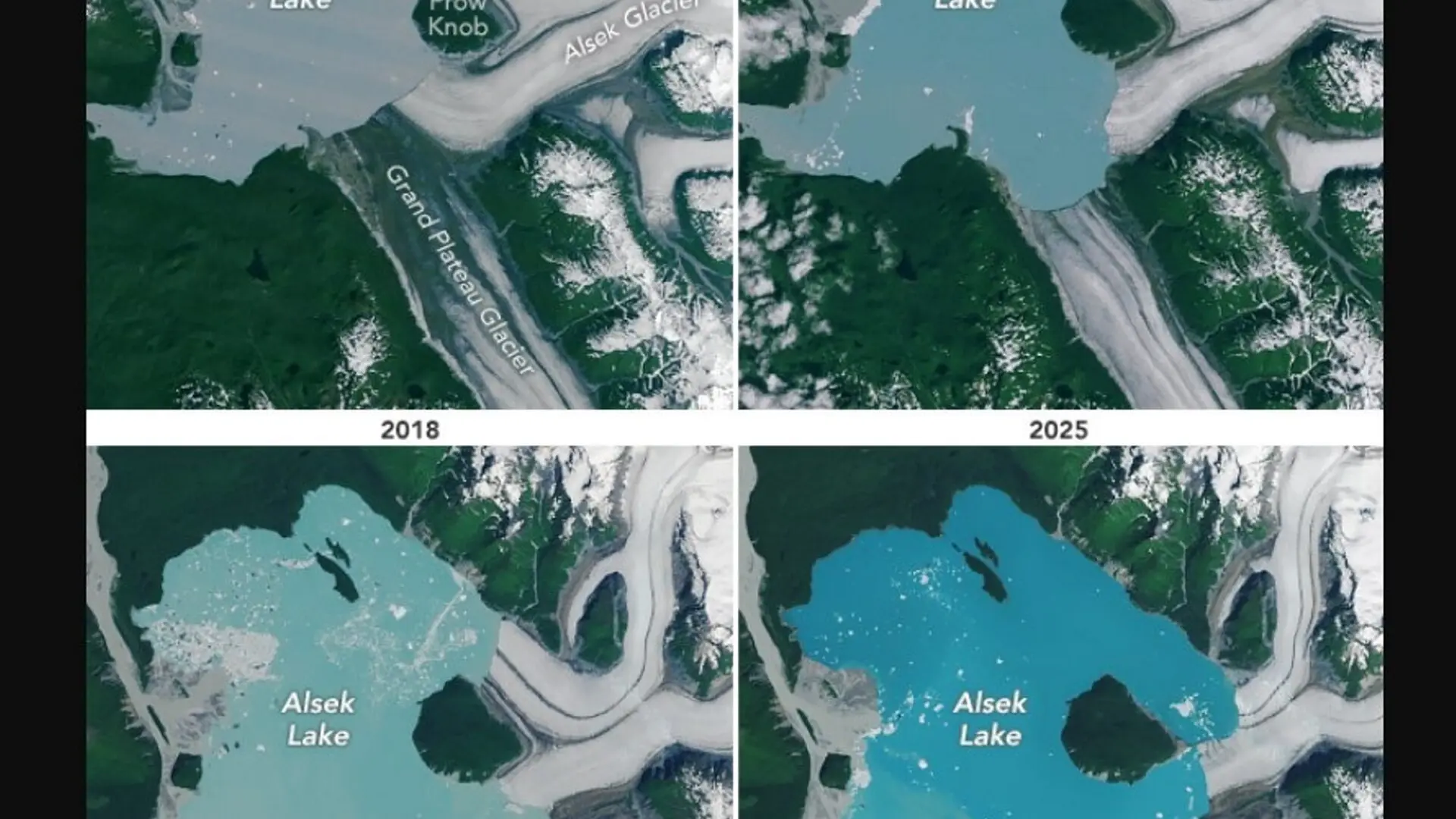 El retroceso glaciar en Alaska crea una nueva isla