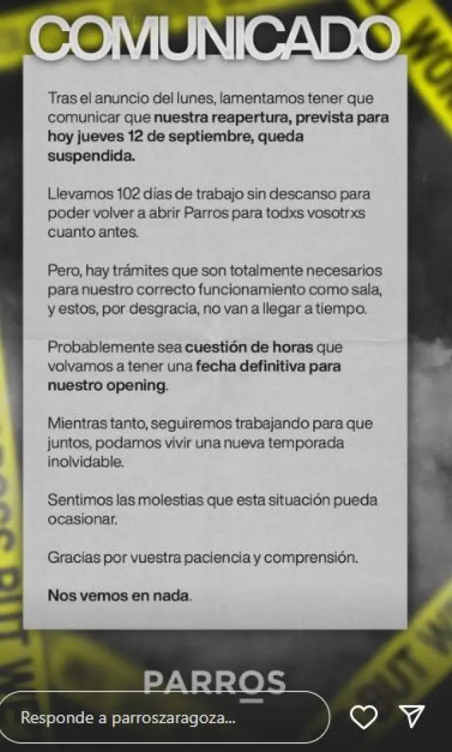 El bar Parros de Zaragoza confirma el día que abre sus puertas