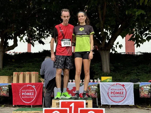 Javier Castell y Verónica Escartín vencen en el V Cross Pómez de Barbastro