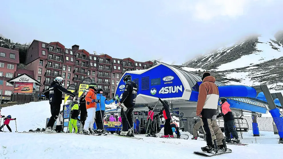 La propia seguridad del telesilla de la estación de esquí de Astún ...