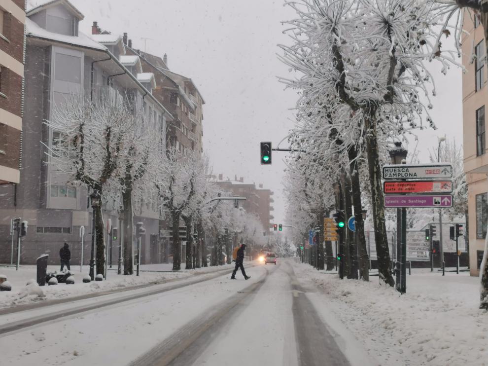 Nevadas copiosas en el Pirineo y norte de las Cinco Villas