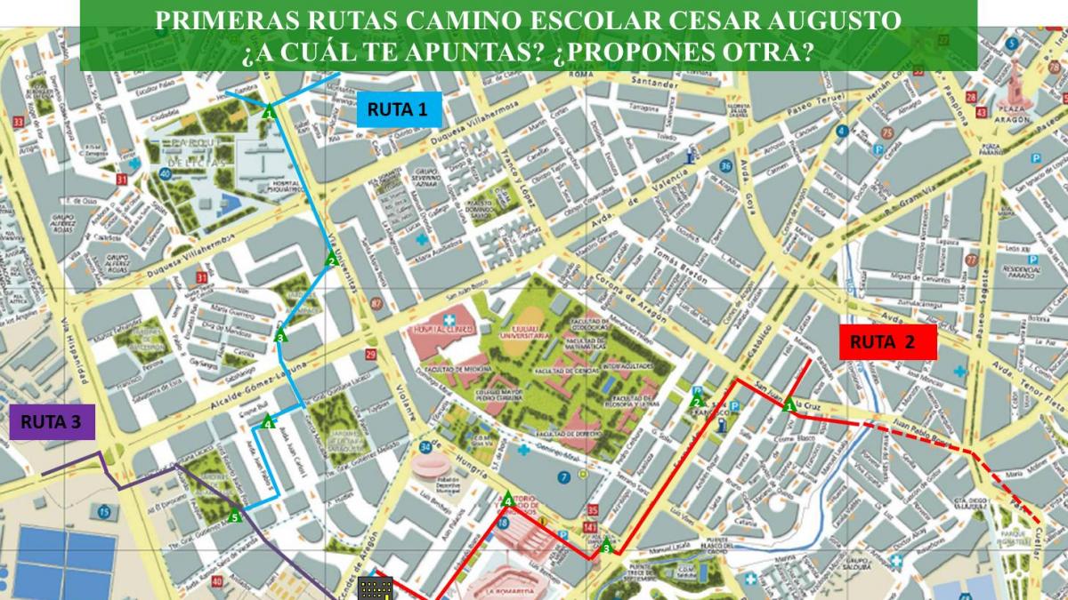 Los pedibús se extienden y llegan al barrio de Romareda