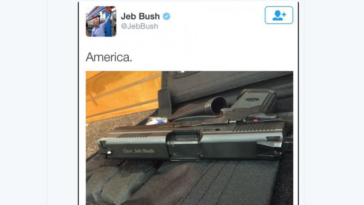 ?Polémica por la foto de un arma que Jeb Bush subió a Twitter como ...