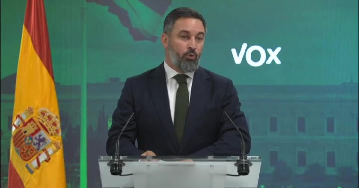 Abascal le recuerda a Azcón que su “única alternativa” es pactar con Vox