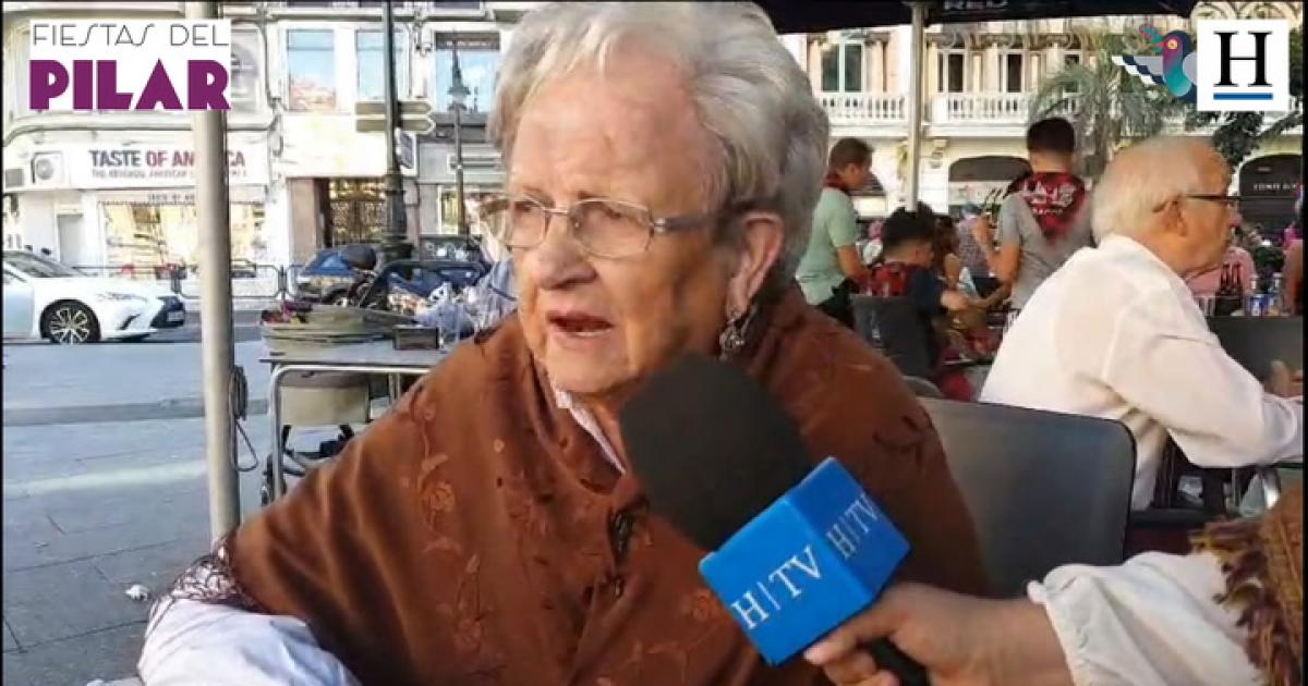 Teresa Escabosa, de Luesia, pasa su primera ofrenda a los 90 años