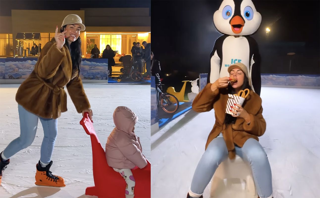Georgina Rodríguez convierte su jardín en una pista de hielo