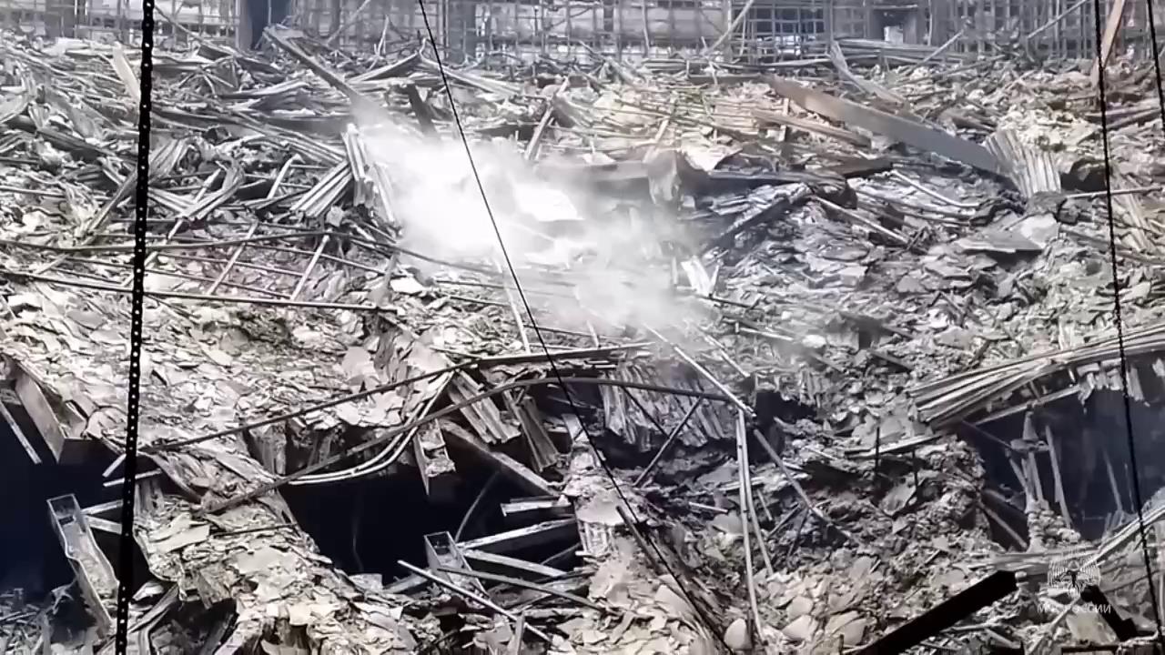 Imágenes del Crocus City Hall tras el atentado que enluta a Rusia