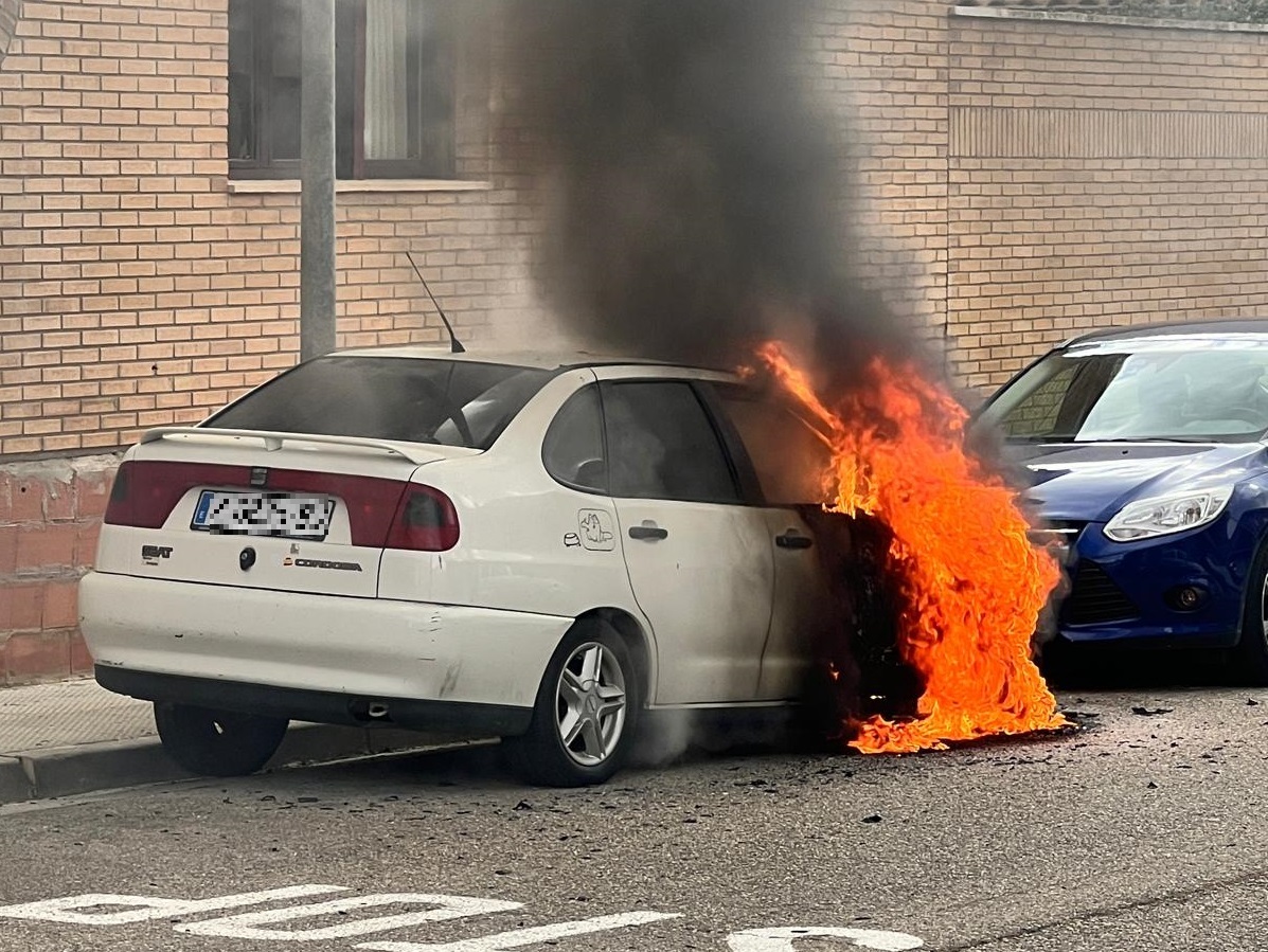 Así ha ardido el coche calcinado en Alagón | Imágenes