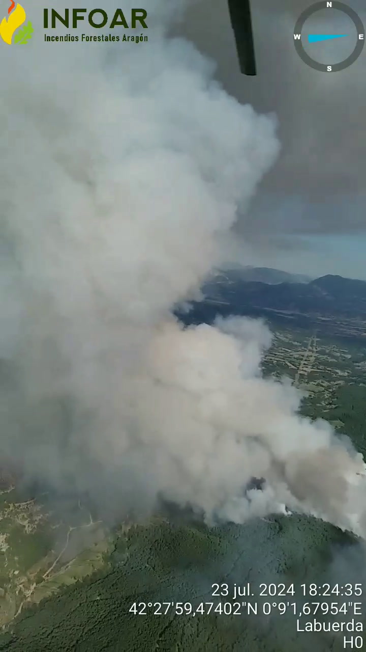 Desalojan Araguás San Lorién Y Torrelisa Por El Incendio Forestal En