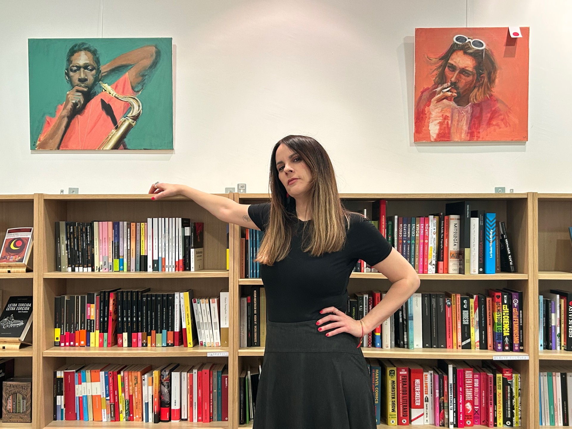 La pintora zaragozana Aby Sánchez lleva al lienzo a Cobain, Etta James ...