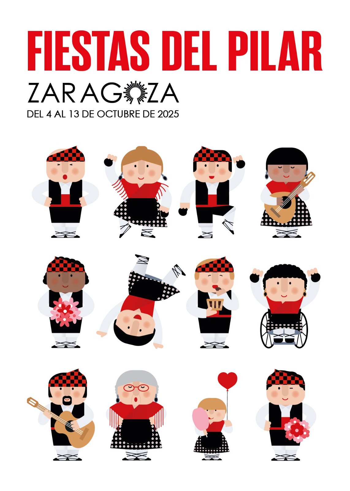 Este es el cartel de las Fiestas del Pilar 2025 de Zaragoza: "Son fragmentos de la Ofrenda, las ...