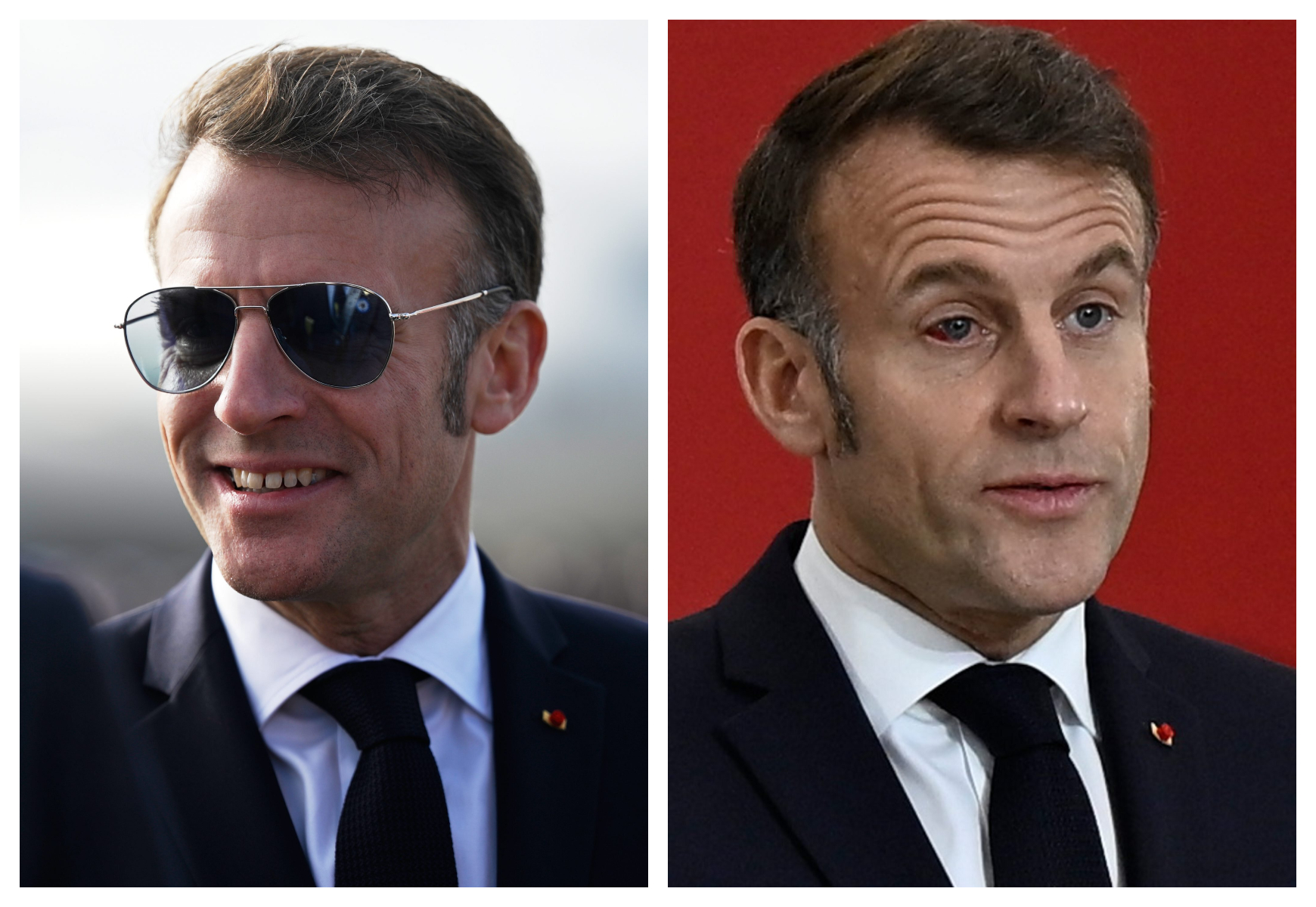 El ojo dañado de Emmanuel Macron y su broma (con doble sentido) al respecto